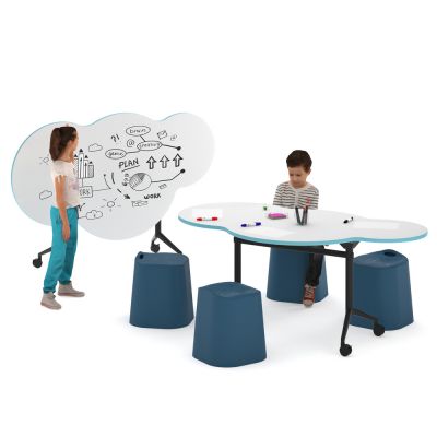 Mars Curve Mobile Flip Top Table | BFX Furniture