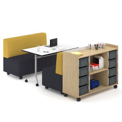 Mars Curve Mobile Flip Top Table | BFX Furniture