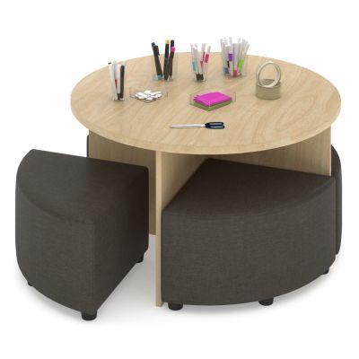 Pye Midi Ottoman Setting with Round Table | BFX Furniture