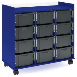 Stash Mobile Tote Tray Storage Trolley – 3 Columns | BFX Furniture