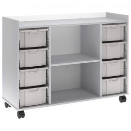 Stash Mobile Tote Tray Storage Trolley – 2 Columns with Shelves