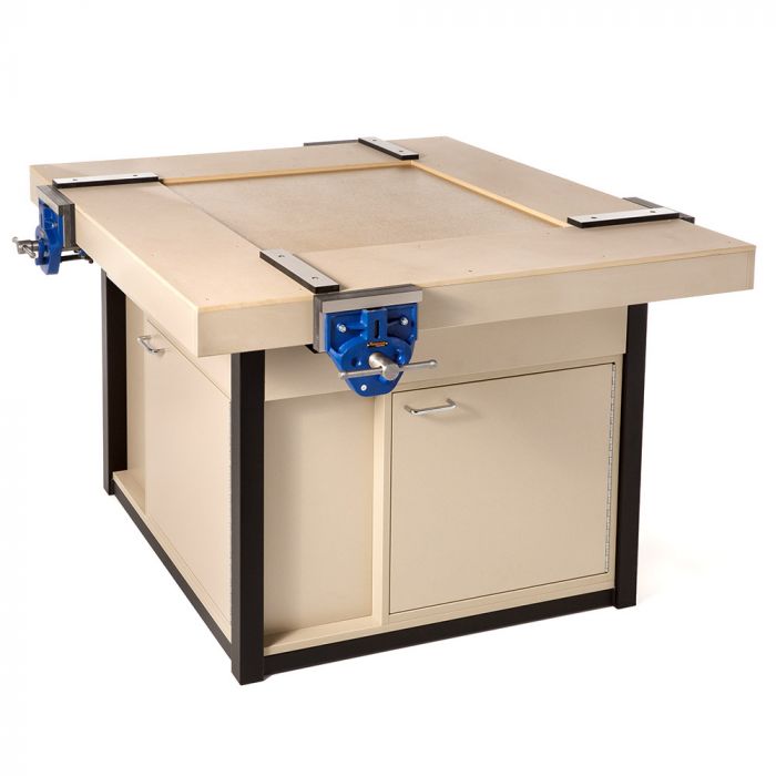 166 Manual Arts Wood Working Bench With Cupboards With 4 Vices | BFX ...