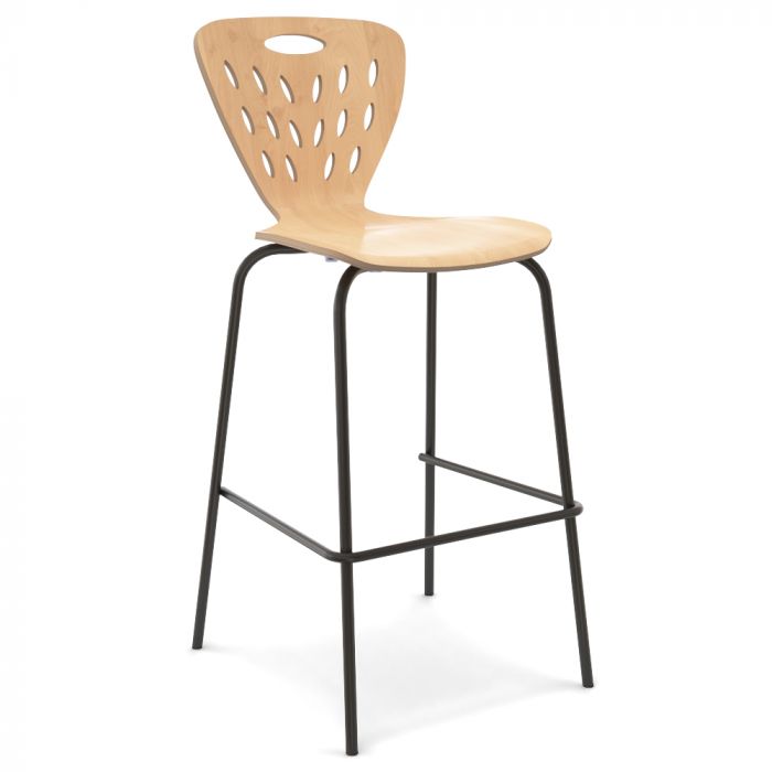 Dynami Timber Stool - High Back | BFX Furniture