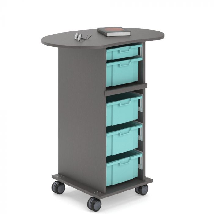 Kaboodle Teacher Station with Stash Trays | BFX Furniture