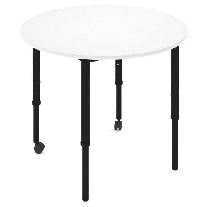 General Purpose Table | Round Leg | 520H-760H x 1200DIA | Polar White
