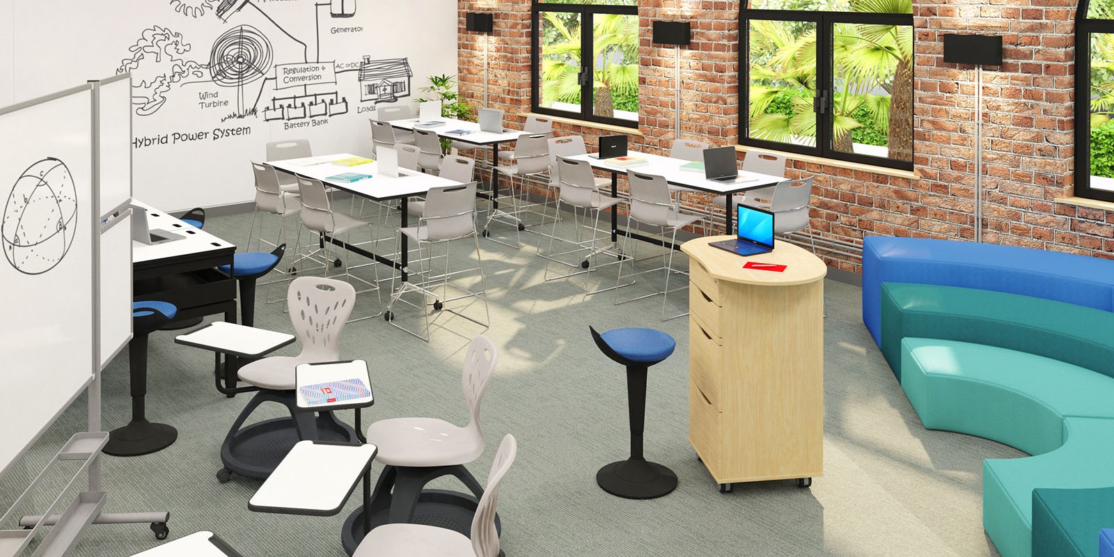 Kaboodle Teacher Station with Hinged Door | BFX Furniture