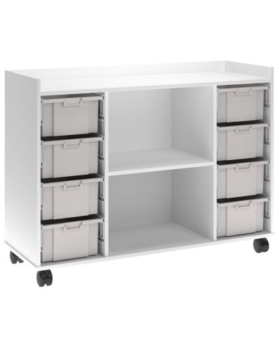 Stash Mobile Tote Tray Storage Trolley – 2 Columns | BFX Furniture